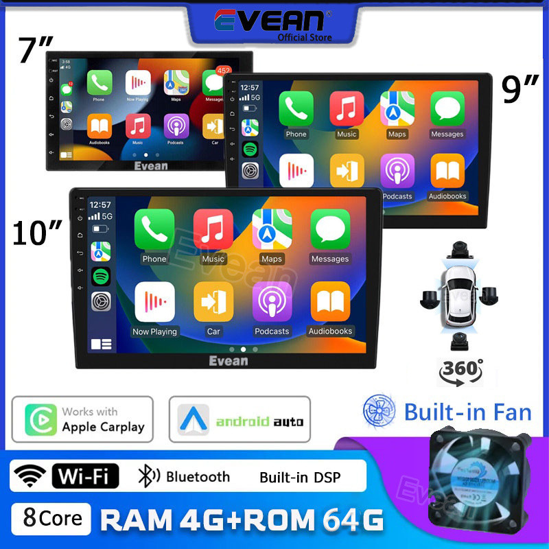 Cooling Fan Evean 360 Car Android Player 9 10inch 4g 64g Octa Core
