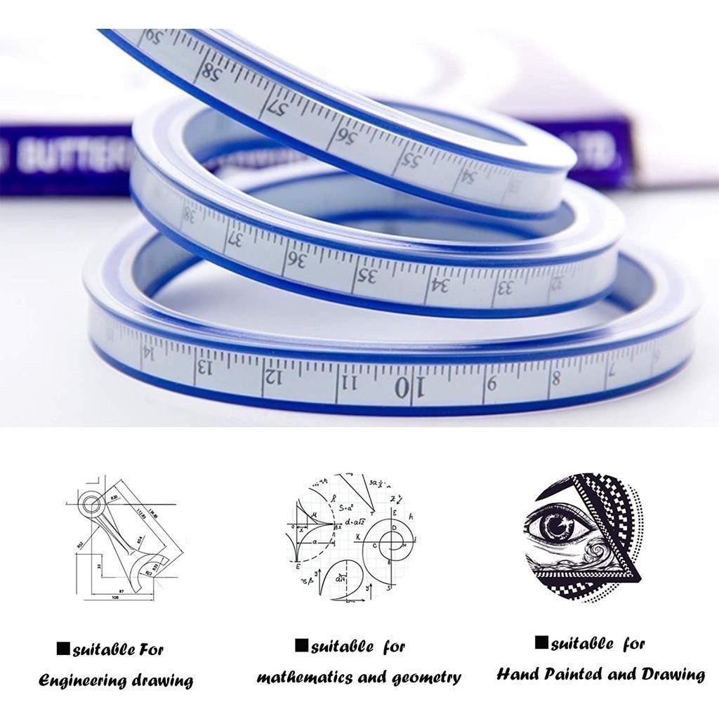 French Curve Drafting Rulers 40/60cm Flexible Curve Ruler Drawing Tool ...
