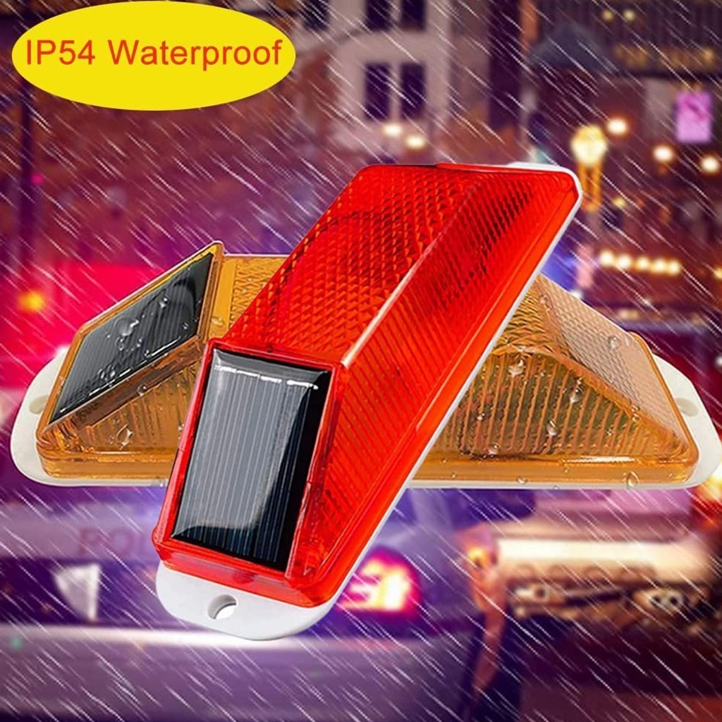 Solar Warning Light Waterproof LED Warning Lamp Flashing Beacon ...