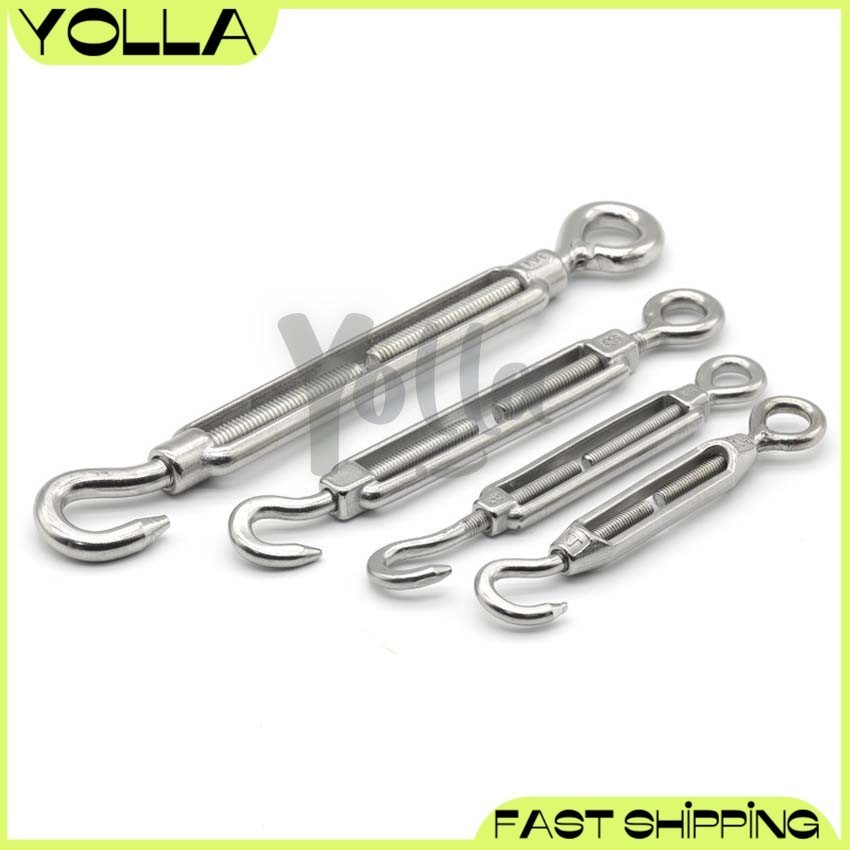 SUS304 M4 M6 M8 Turnbuckle Hook And Eye Swivelling Turnbuckle Rope Wire ...