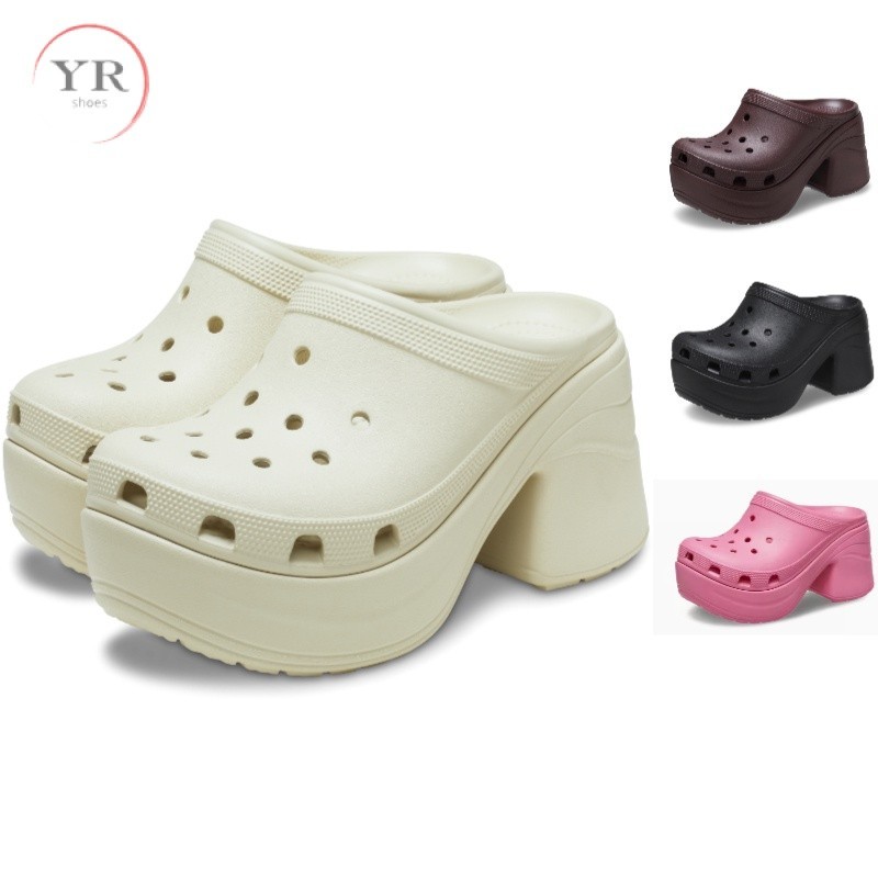 Women Crocs Siren Clog 9cm Heel Slippers Casual Crocs Soft Sole Sandals ...