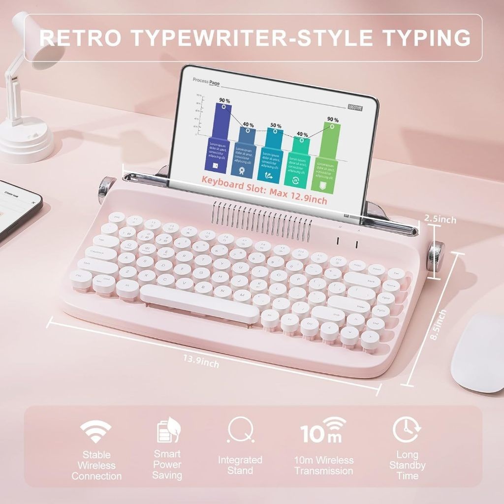 Retro Korean Keyboard Smartphones Tablet Wireless Multi Pairing ...
