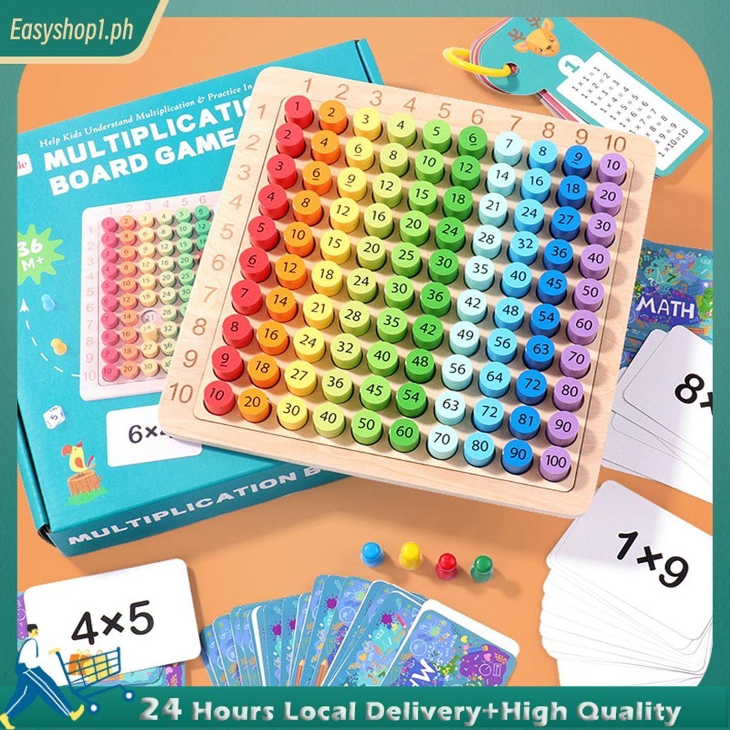 Wooden Math Multiplication Board Montessori Children Counting Toy with ...
