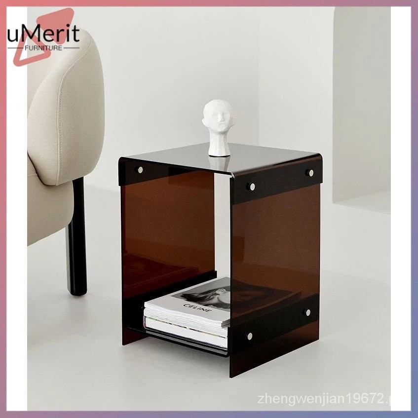 Scandinavian acrylic simple coffee table bedroom transparent double ...