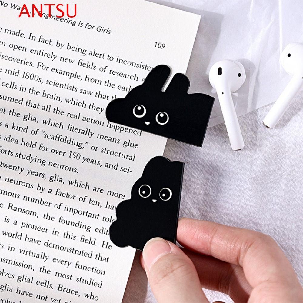 ANTSU 6PCS Magnetic Bookmarks, Black Kitty Bunny Animal Shaped Bookmark ...