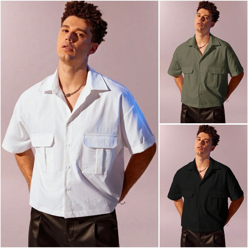 HUILISHI Latest Trending Box Shirt CROP TOP for Men 5 Colors Short ...