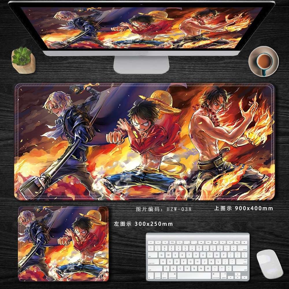 Anime One Piece MousePad 90x40cm Large Shanks Zoro Luffy Ace Sanji ...