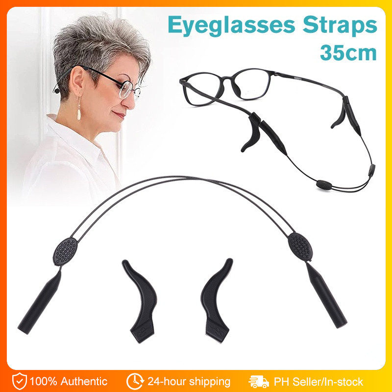 【With Ear Hooks】Spectacle Cord Strap Adjustable Glasses Holder Anti ...