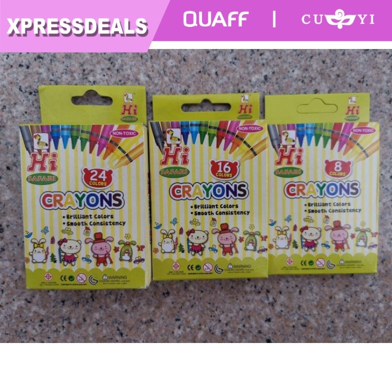 Hi Safari Crayons Set of 8 | 16 | 24 Brilliant Colors Crayon Non-Toxic ...