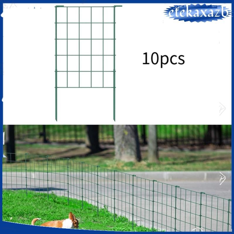 [etekaxazb] 10x Garden Fence Wire Border Panel Easy Setup Metal Heavy ...