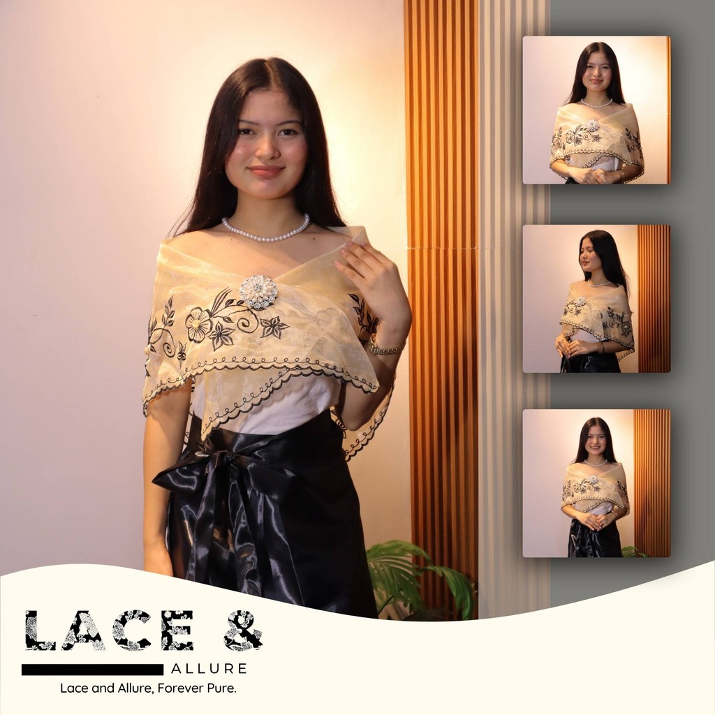 Modern Filipiniana Alampay Shawl Top | Shopee Philippines