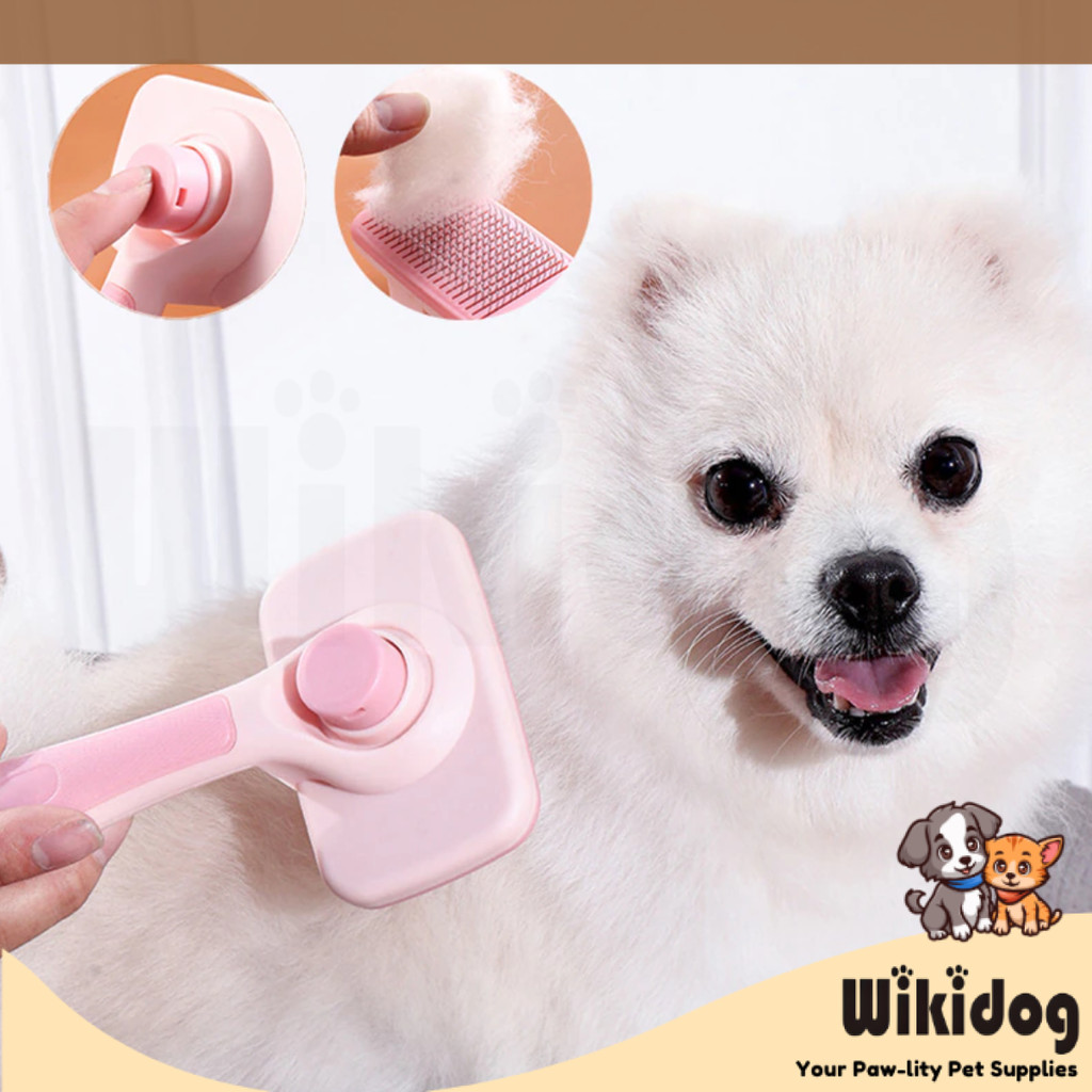 Pet One-Push Hair Comb Pet Dog Comb Brush Cat Comb Grooming Cleaning ...