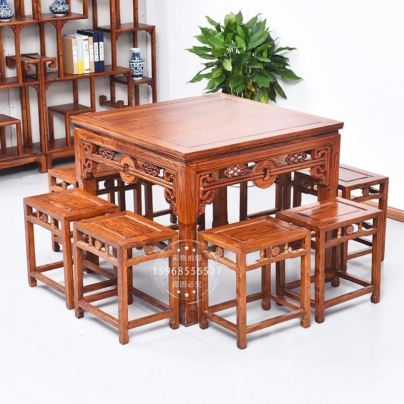 Chinese Style Solid Wood Antique Small Eight Immortals Table Restaurant ...