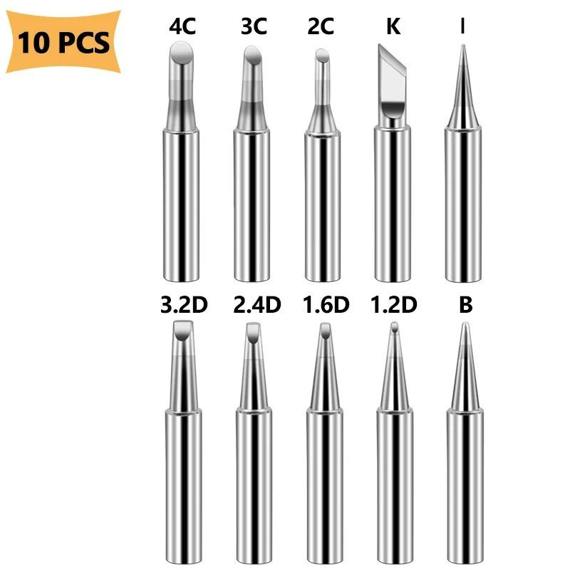 12pcs/10pcs Soldering Iron Tips Set 900M Copper Welding Heads BGA Tools ...