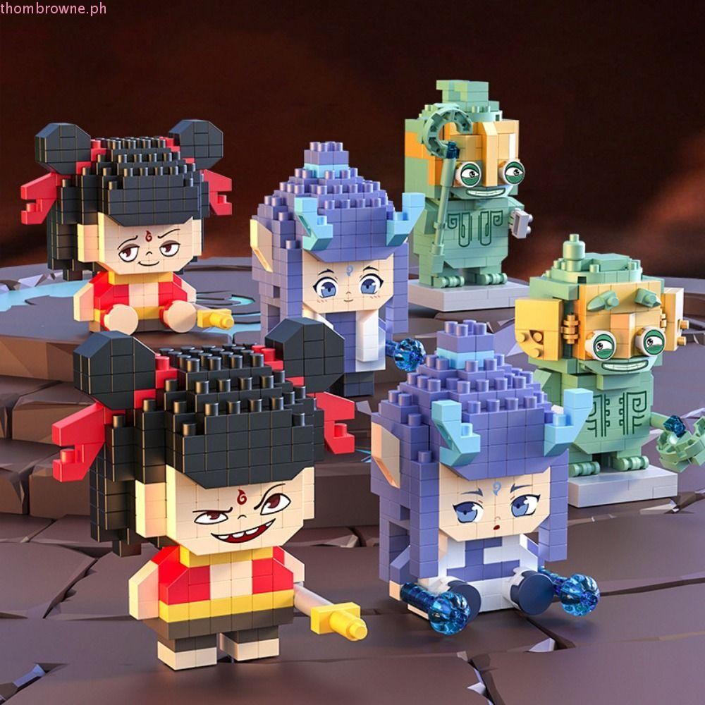 THOMBROWNE Nezha Model Building Blocks, Anime Peripheral Nezha Figurine ...