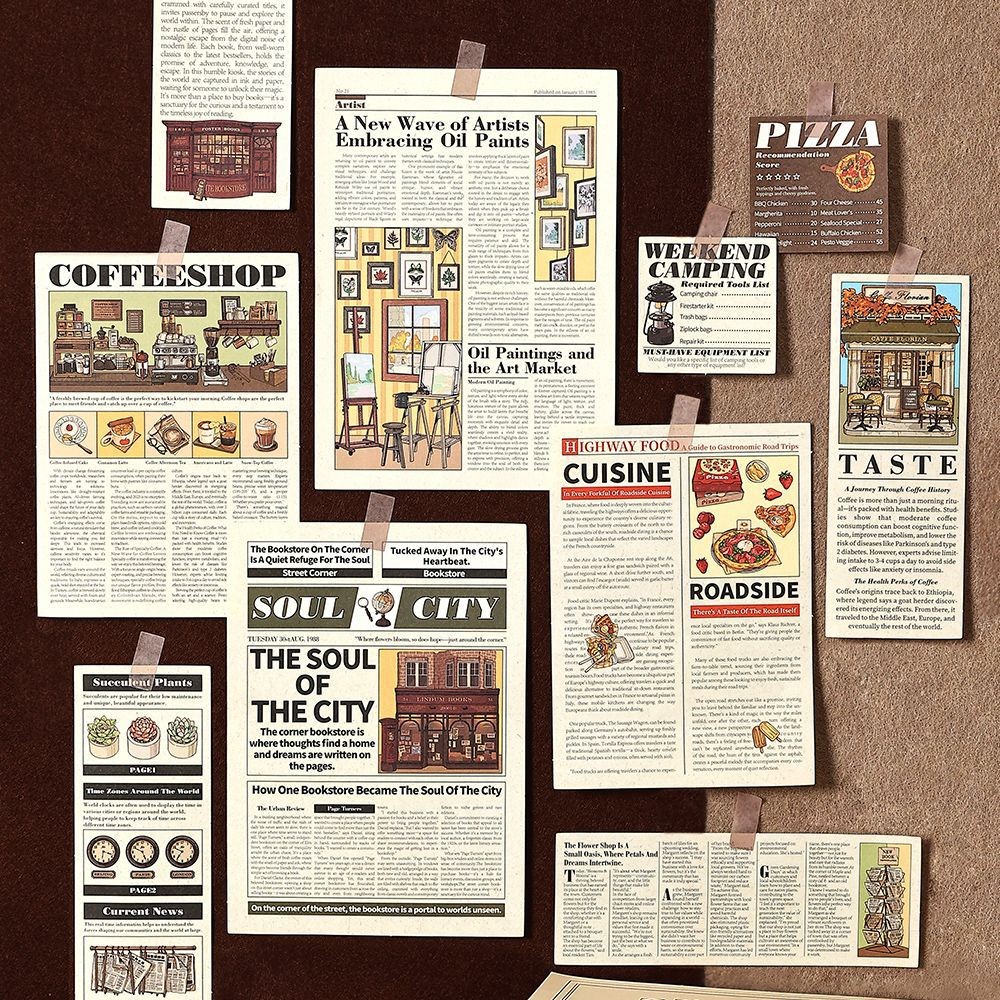 Cdaily|20 Sheets in Retro English Writable Material Pack Today's ...