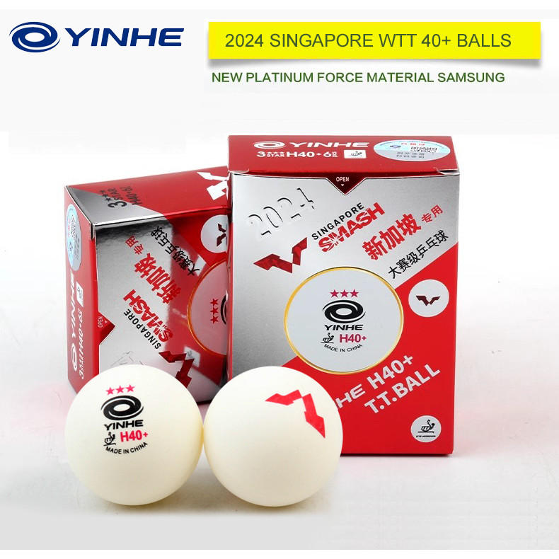 Original Yinhe H40+ Table Tennis Balls 2024 Singapore WTT Ping Pong Balls ITTF Approved 1Box ...