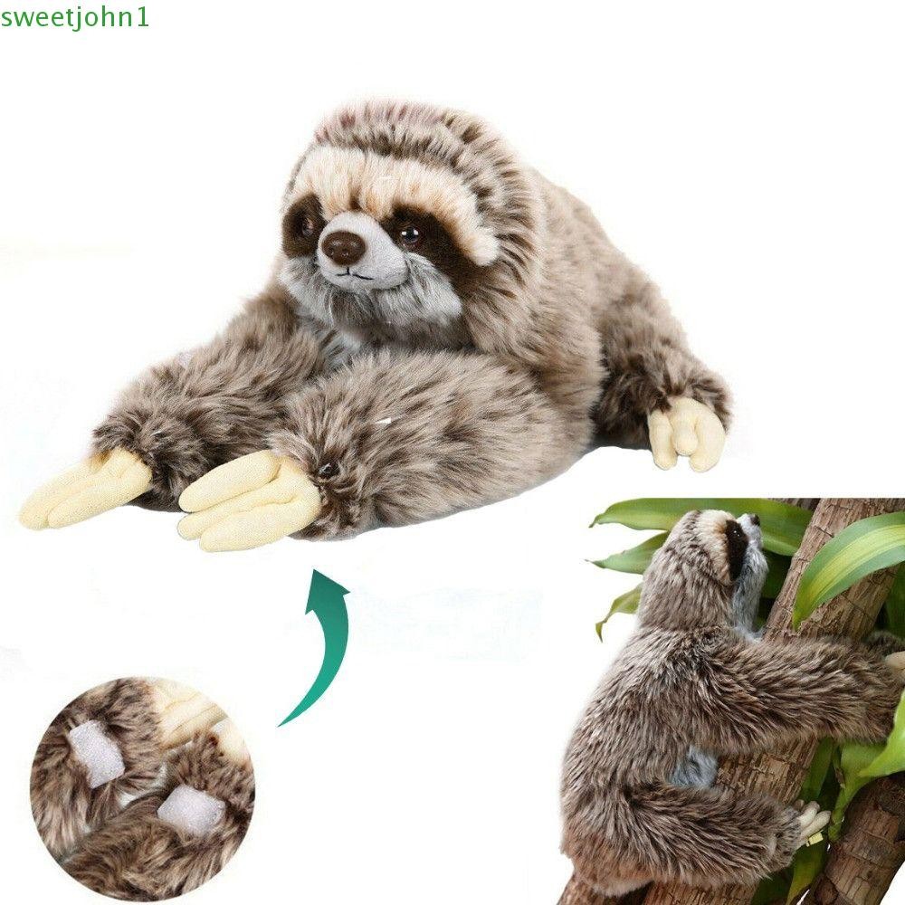 SWEETJOHN Sloth Plush Toy Birthday Kids Toy Lying Animals Plush Real ...