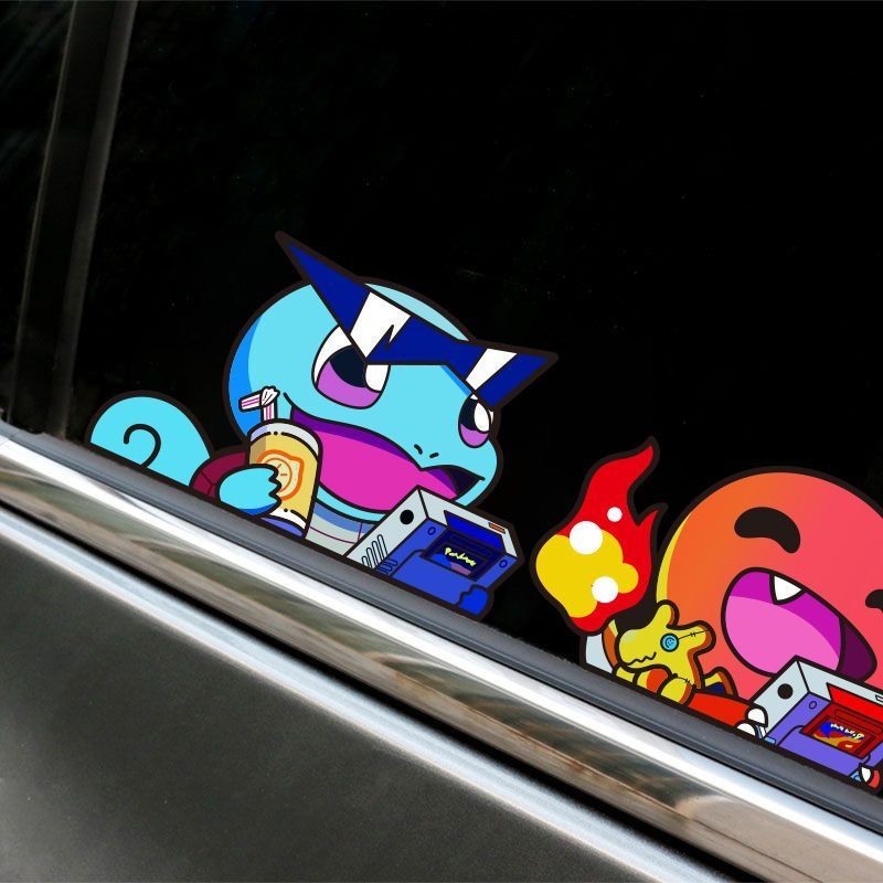 Pokemon car stickers Charmander Squirtle Pikachu car window stickers ...