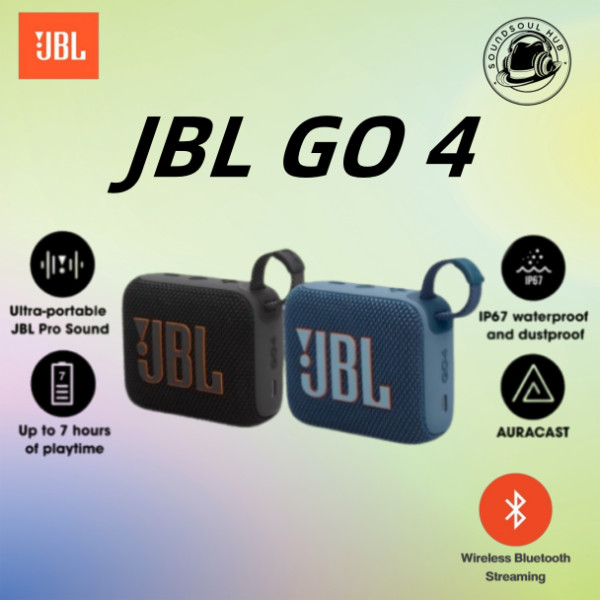 JBL GO 4 Portable Bluetooth Speaker - IP67 Waterproof, Mini Design, 10H ...