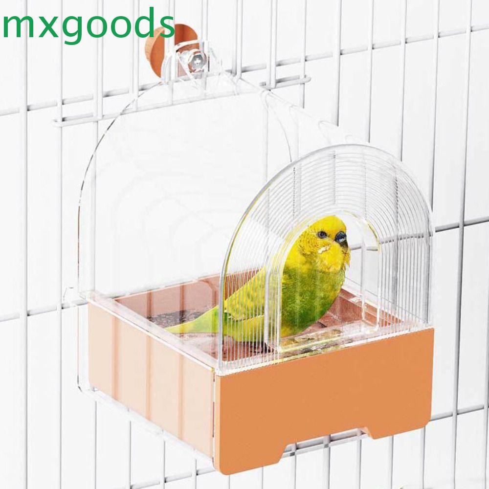 MXGOODS Parrot Hanging Bathtub, Clear Wall Mounted Bird Bath Cage ...