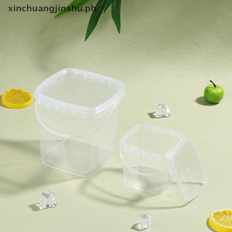XIN 1Pc 280ML/500ML/1L Empty Plastic Bucket With Lid Airtight PP Jars ...