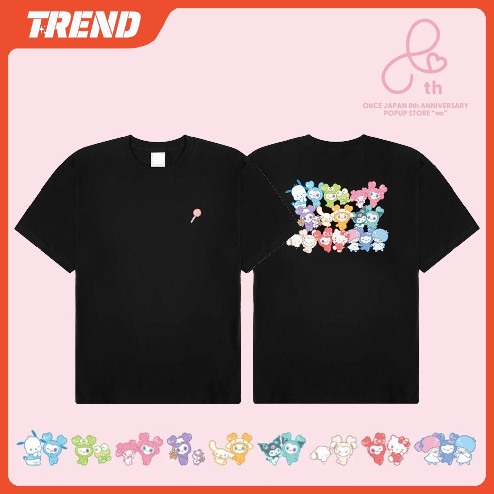 KPOP TWICE LOVELYS × SANRIO CHARACTERS Merch Cotton T-shirt Men's and ...