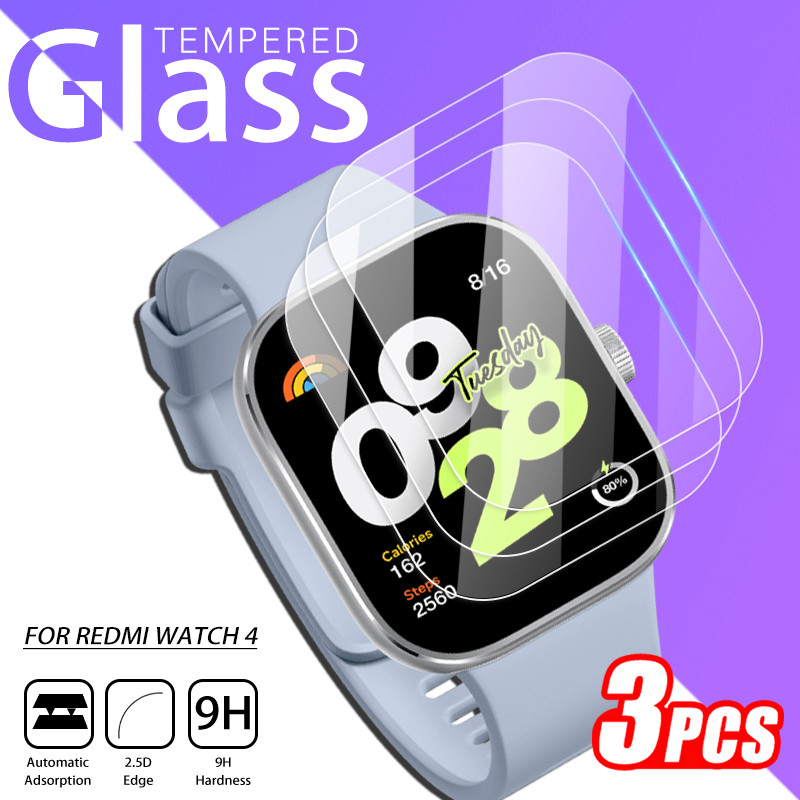 3PCS Tempered Glass for Xiaomi Redmi Watch 4 Screen Protector Anti ...