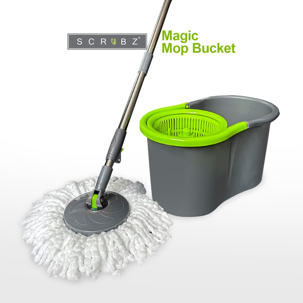 SCRUBZ Premium Microfiber Spin Mop Magic Mop Floor Cleaning Mop with ...