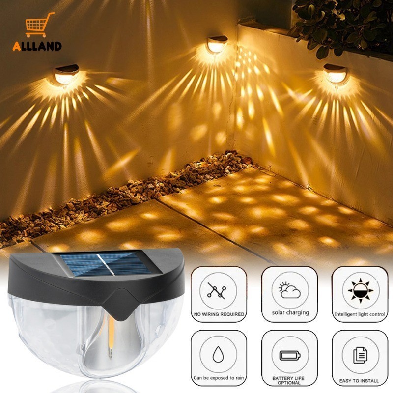 Solar Powered Tungsten Wall Light LED Waterproof Porch Step Decorative ...