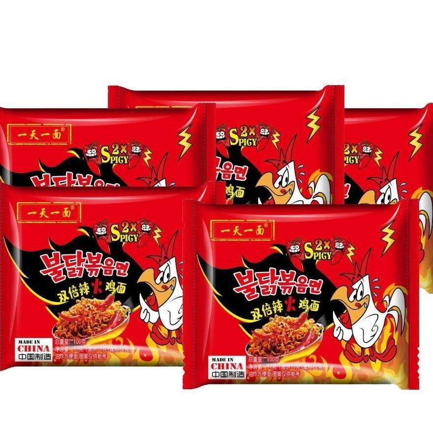 Spicy Mama Koon Two Chicken Flavor Red Packet Sticky And Soft Size 100 ...