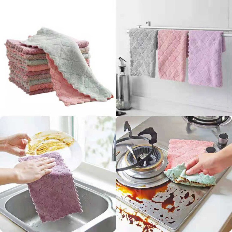 Soft Kitchen Washing Dish Bowl Cloth Clean Hand Towel Kitchen Dishcloth ...