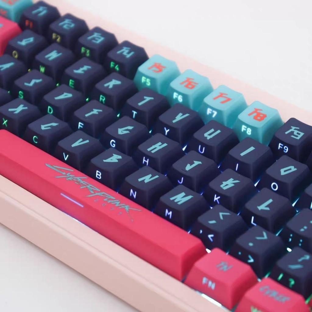 Cyberpunk Translucent Keycap Letter Side-engraved Cherry Profile PBT ...