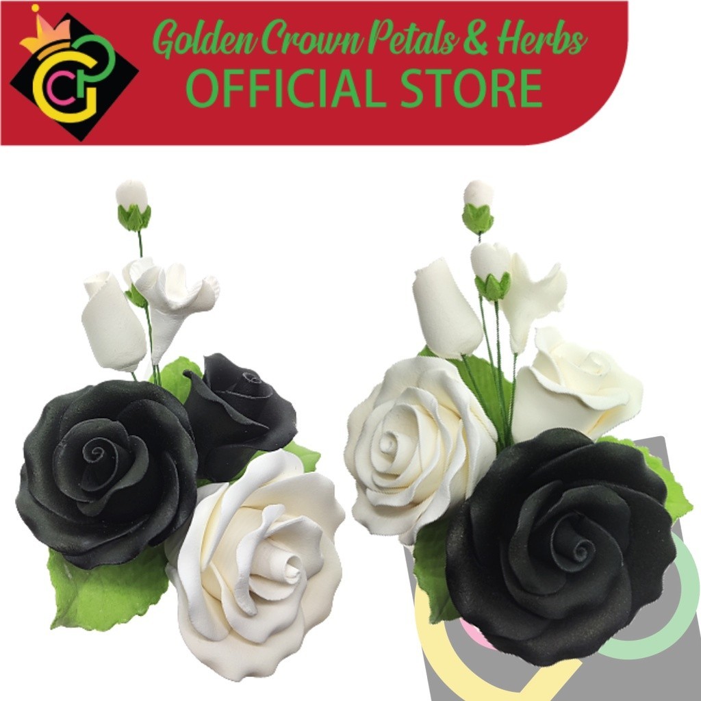 Black & White Motif Spray Series 2022 1pc Edible Cake Topper Gumpaste ...