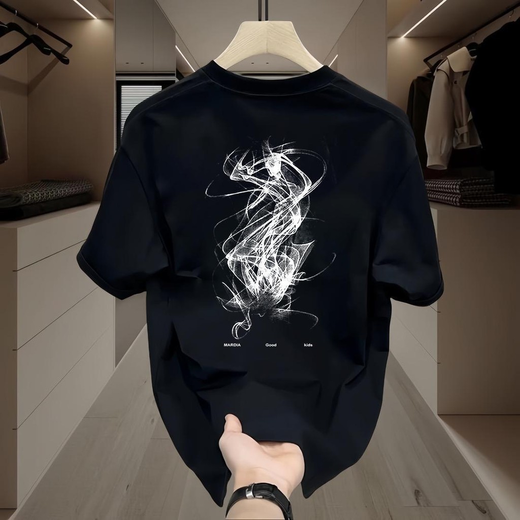 【COD】Summer high-end trend printed men's short-sleeved T-shirt new ...