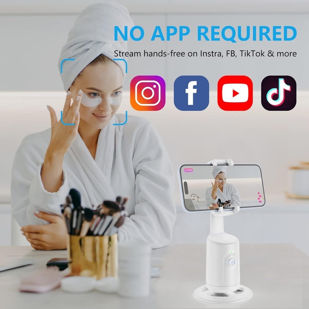 Auto Face Tracking Tripod No App 360° Rotation Face Body Phone Camera Mount Gesture Control ...