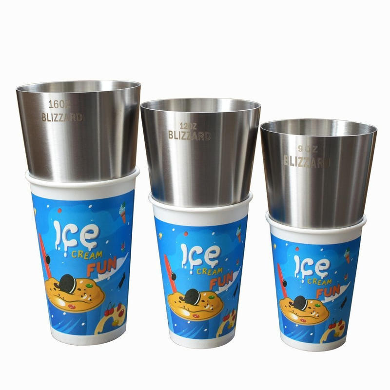 Snowstorm hand cup Ice Olympic Storm Set Stirring Ice Cream Stainless ...