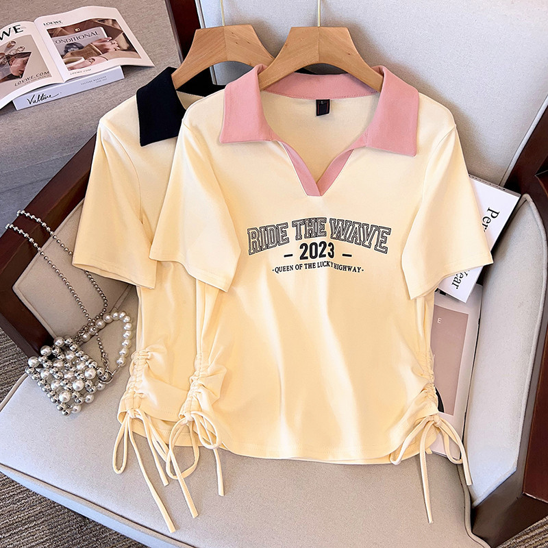 SELLDA M-2XL Women Crop Top Print Short Sleeve KoreanT-Shirts | Shopee Philippines