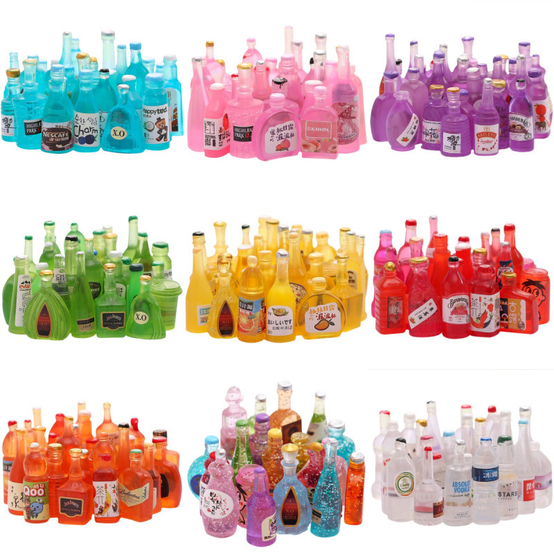 10Pcs/set Random Mixed Simulated Soda Cola Wine Mini Drink Bottles ...