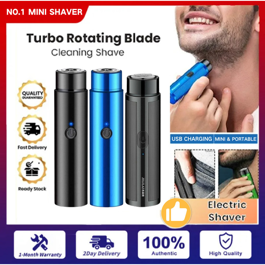 Mini Portable Electric Shaver Washable USB Rechargeable Men Beard Razor ...
