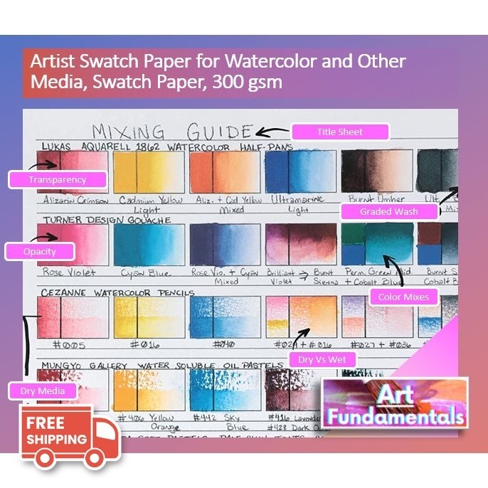 Artist Swatch Paper for Watercolor and Other Media, Swatch Paper, 300 ...