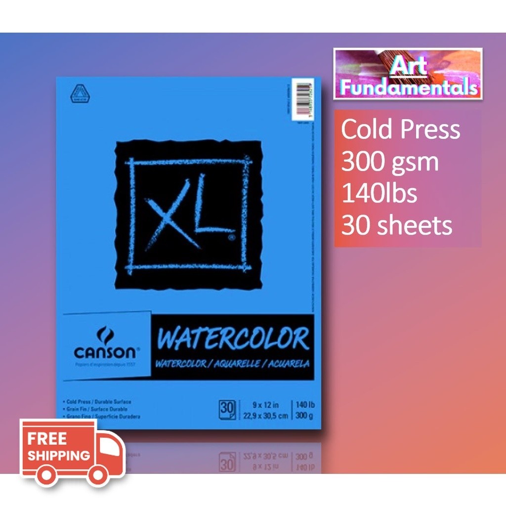 Canson XL Watercolor Paper, 9x12" and 11x15", 30 Sheets | Shopee ...