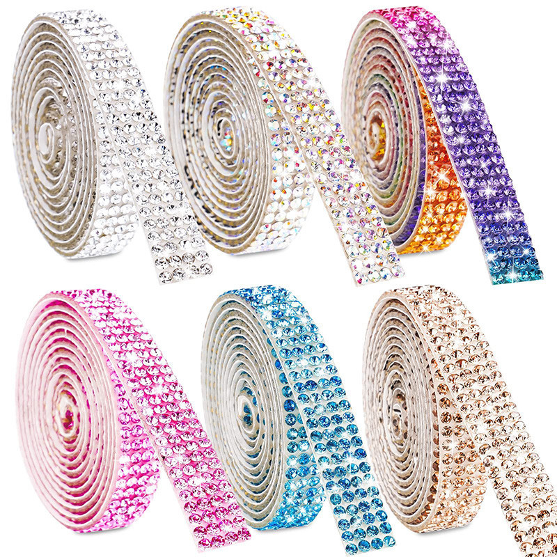 1Yard 8Rows Width Rhinestone Iron Patches For Clothing Decoration Trim ...