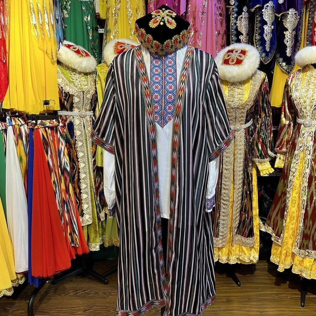 Xinjiang Dance Costume New Style Men's Long Vest Ethnic Square Dance ...