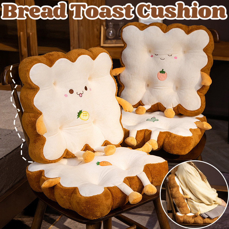 Bread Toast Cushion Stuffed Memory Foam Plush Cushion Sofa Chair Decor ...