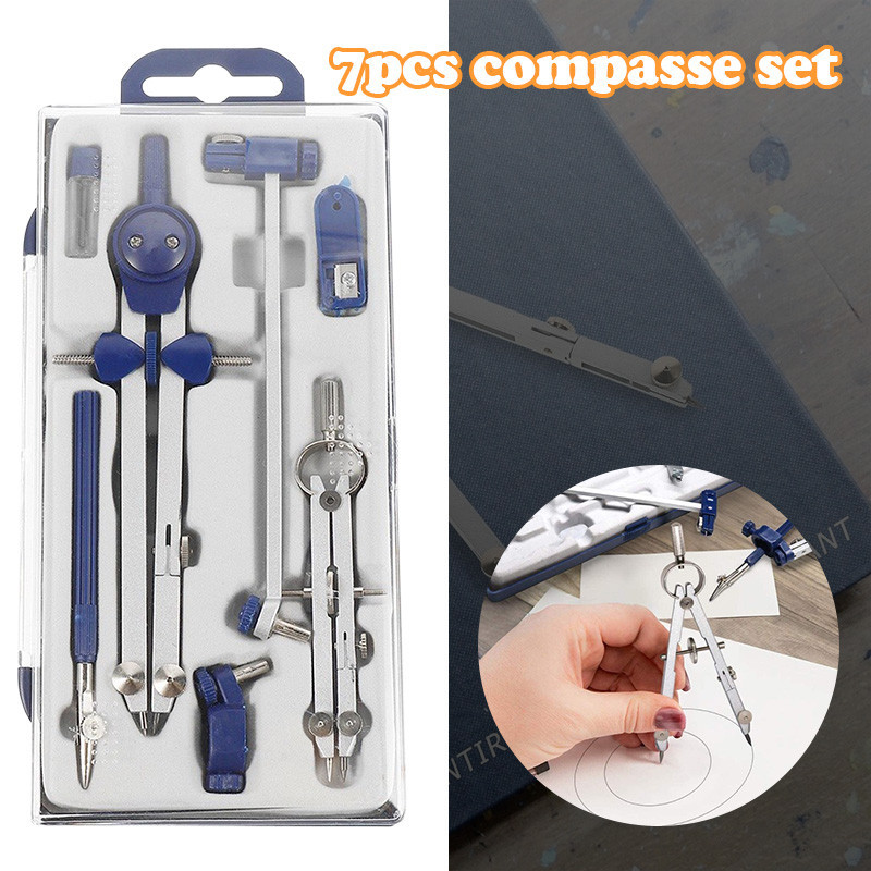 7PCS/set Professional Drawing Compass Kit with Extension Bar for ...