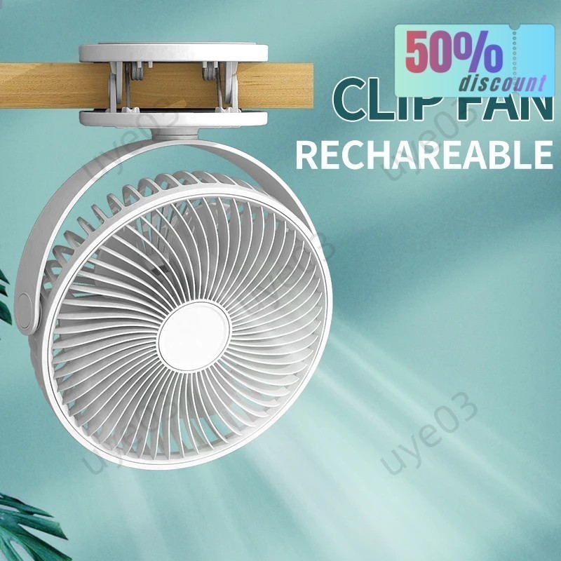 4-inch clip 2 in 1 Vertical and Clip Fan 360° Rotate USB Desk Fan USB ...