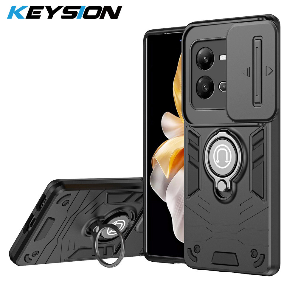 KEYSION Shockproof Armor Case for VIVO V25 5G X80 Lite Slide Camera ...