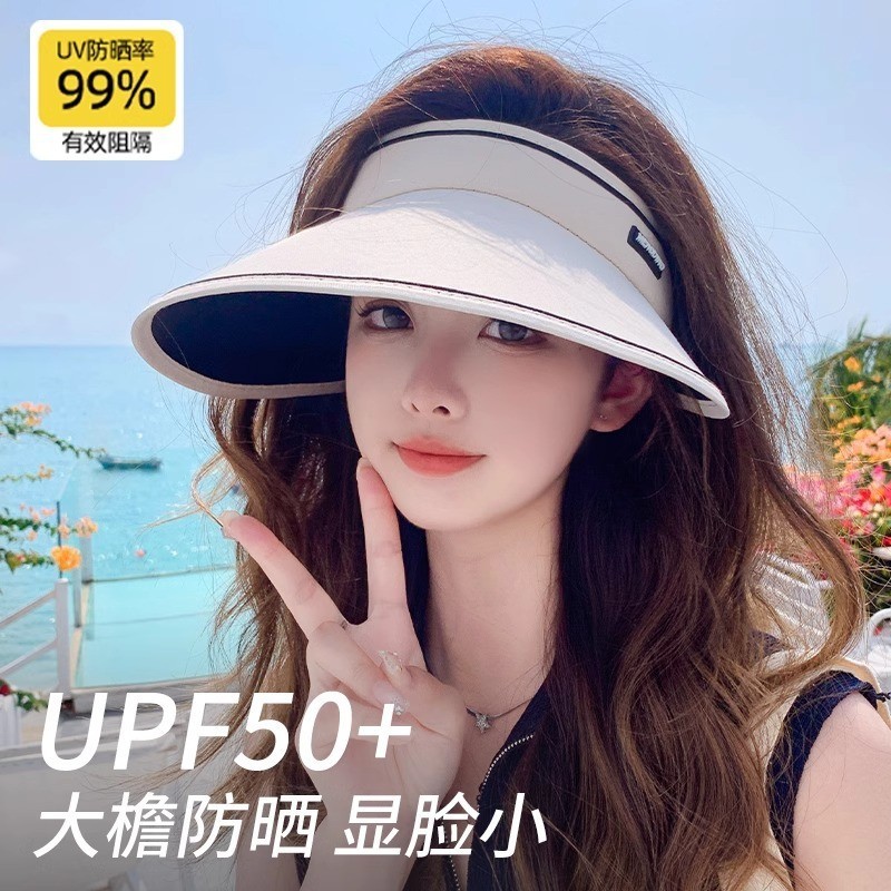Summer Sunscreen Hat Big Hat Empty Top Sun Hat Men Women Cover Face ...