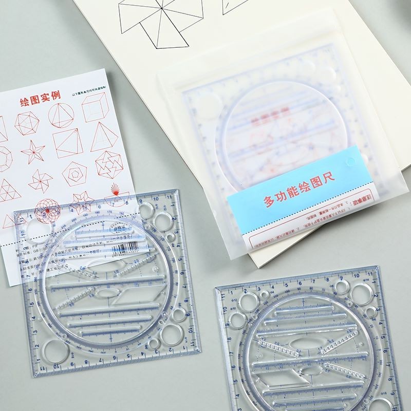 1PCS Universal Ruler Rotatable Ruler Set Math Circle Ellipse Template ...